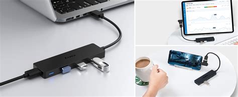 Aceele 5 Port USB 3 0 Ultra Slim Data Hub USB HUB USB 3 0 HUB USB Data Splitter For MacBook