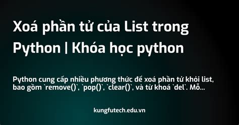 xoá phần tử của list trong python khóa học python