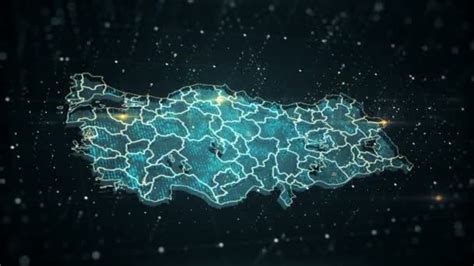 Futuristic High Tech Video Map India Glowing Different Colors While Stock Video Footage By