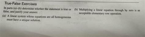 Solved True False ExercisesIn Parts A H Determine Chegg