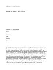 Disruptive Innovation Edited Docx DISRUPTIVE INNOVATION 2 Running