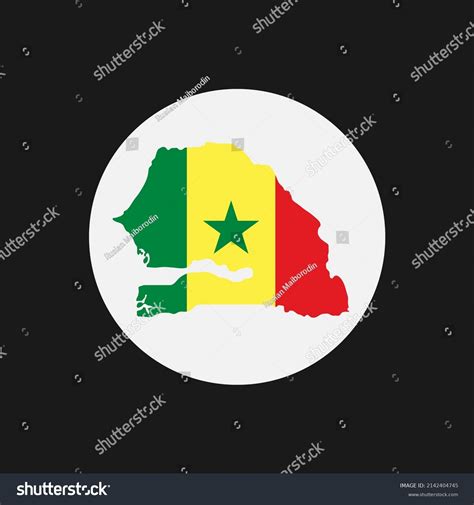 Senegal Map Silhouette Flag On White Stock Vector Royalty Free Shutterstock