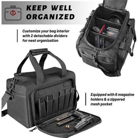 Bags Tactical Gun Range Bag For Handguns And Ammo Shooting Duffle