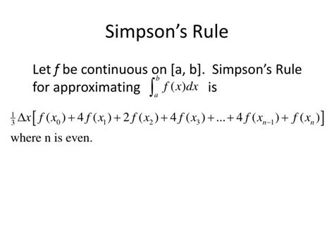 Ppt Simpsons Rule Powerpoint Presentation Free Download Id5782547