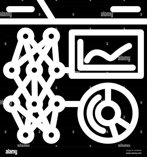 Data Visualization Chart Deep Learning Glyph Icon Vector Illustration