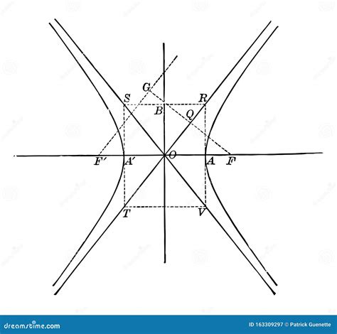 Asymptotes Of A Hyperbola Vintage Illustration Stock Vector Illustration Of Drawing
