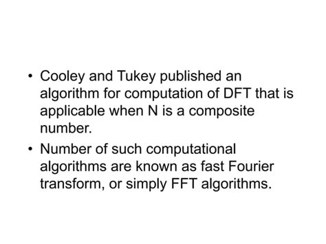 Fast Fourier Transform Fft Algorithms In Dsp Ppt Technology And Computing