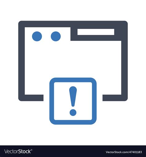Browser Error Icon Royalty Free Vector Image VectorStock