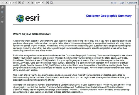 customer geographic summary—arcmap documentation