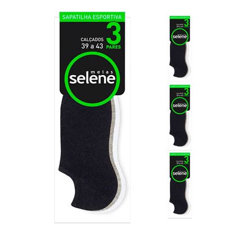 Kit 12 Pares Meia Sapatilha Invisível Masculina SELENE em Promoção