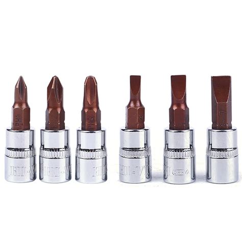 Pcs Set Mm Phillips Slotted Screwdriver Bits Drive Socket Head Screwdriver Set Socket