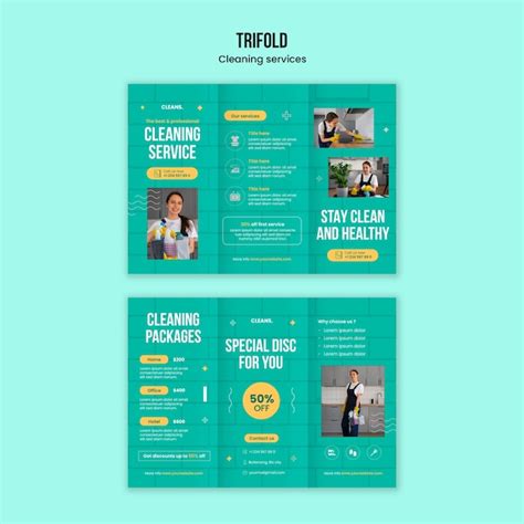 청소 서비스 템플릿 설계 무료 Psd 파일