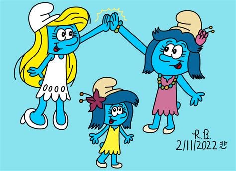 Smurfette Blossom And Begonia Together By Royalsmurf On Deviantart