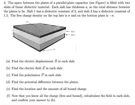 Solved 3 The Space Between The Plates Of A Parallel Plate Chegg
