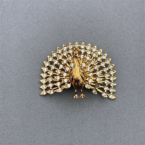 Peacock Brooch Etsy