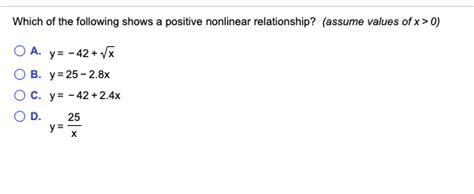Solved Which Of The Following Shows A Positive Nonlinear