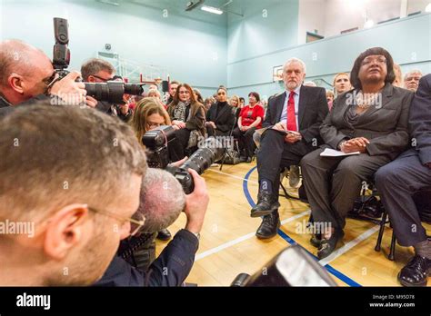 Jeremy Corbyn Leader Of The Labour Party Along With Senior Members Of