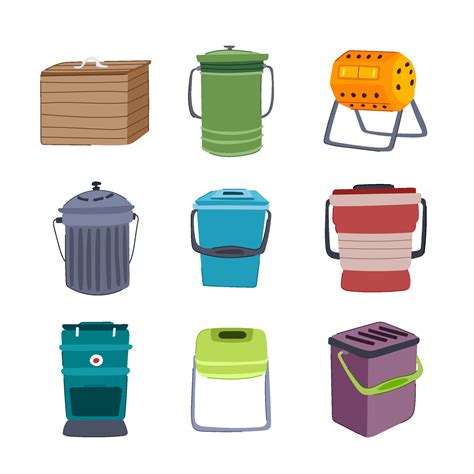 Compost Bin Set Cartoon Illustration 44794824 Vector Art At Vecteezy