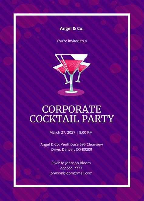 FREE Cocktail Party Invitation Templates Examples Edit Online