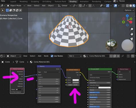 Texturing How Can I Get An Even Checker Texture On That Kind Of Cone