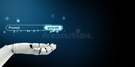 Robotic Hand Holding Digital Interface With Prompt And Generate