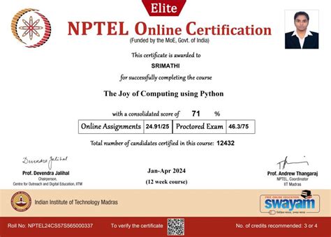 Joyofcomputing Nptel Pythonprogramming Srimathi J
