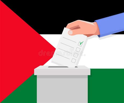 Palestine Election Concept Hand Puts Vote Bulletin Stock Vector