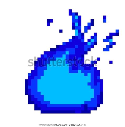 Vector Illustration Fire Blue Flame Pixel Stock Vector Royalty Free