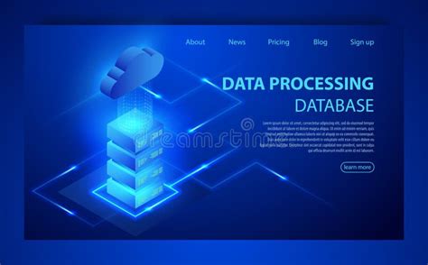 Concept Of Big Data Processing Center Cloud Database Server Energy Station Of Future Stock
