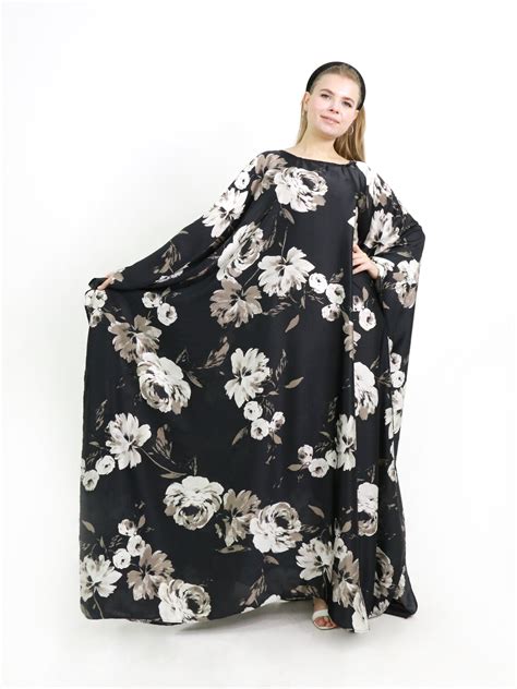 Talla Grande Kaftan Usa Vestido Kaftan De Seda Caftan Floral Etsy