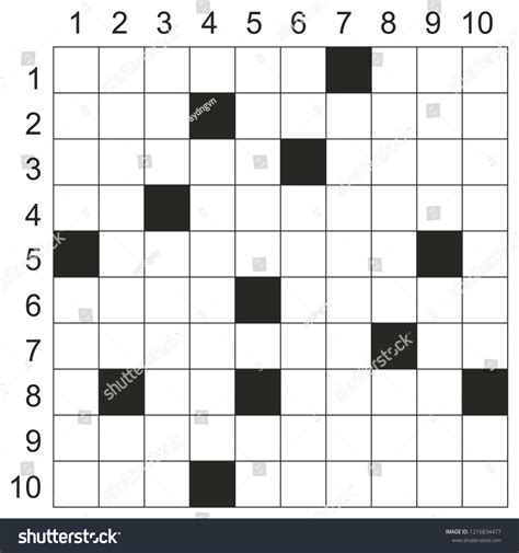 Crossword Puzzle Vector Square Puzzle Illustration Stock Vector