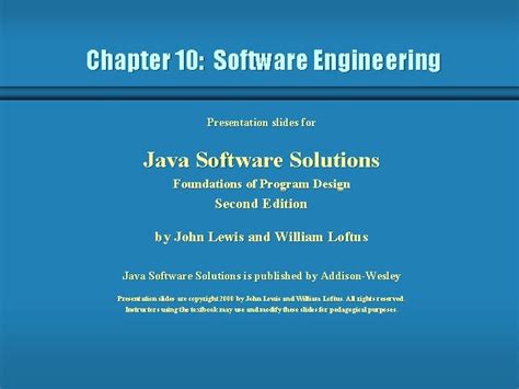 Chapter 10 Software Engineering Presentation Slides For Java