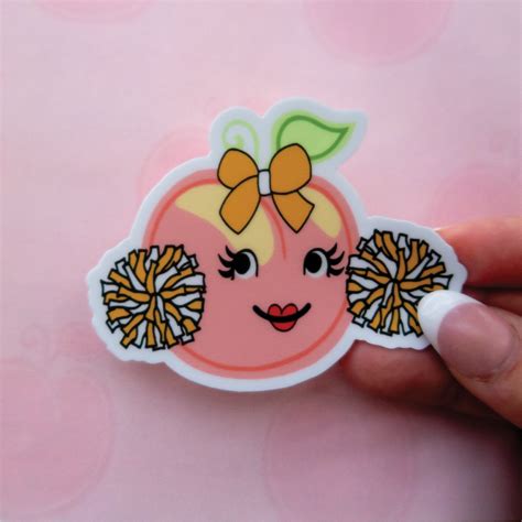 Pia The Peach Cheerleader Sticker Peachy Pia