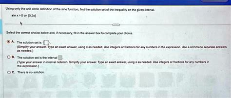 solved using only the unit circle definition of the sine function