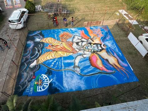 Huge Artwork Created In Gurukul Public School Indore इंदौर के