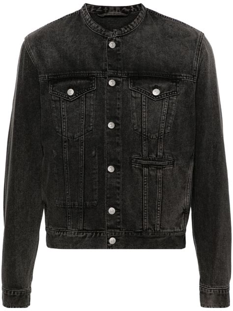 Buy Maison Margiela Collarless Denim Jacket Grey At 33 Off