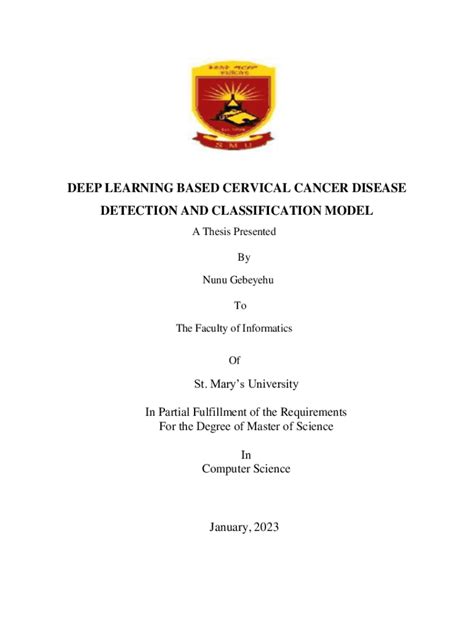 Fillable Online Deep Learning Based Cervical Cancer Disease Fax Email Print Pdffiller