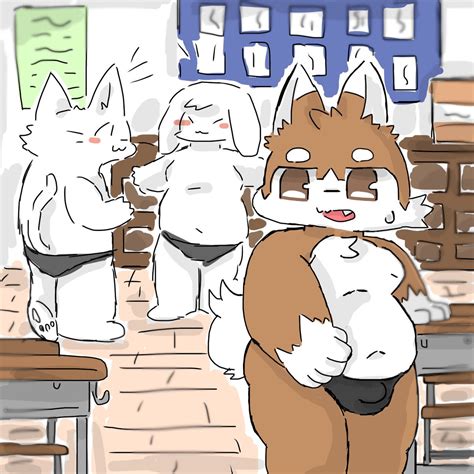 魚雷サラパオ On Twitter 海パン一丁で恥ずかしいケモショタ