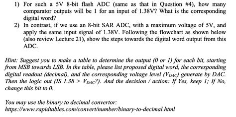 solved 1 for such a 5v 8 bit flash adc same as that in