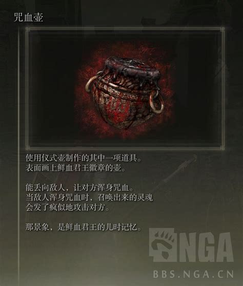 疑问 咒血壶有什么用 NGA玩家社区