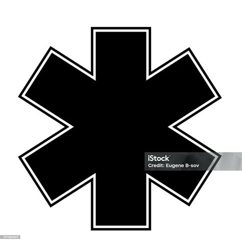 생명의 의료 기호 별입니다 병원 구급차 스타 글리프 스타일 픽토그램 건강관리와 의술에 대한 스톡 벡터 아트 및 기타 이미지 건강관리와 의술 구급대원 구급차 Istock