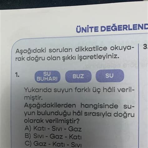 Aşağıdaki soruları dikkatlice okuya rak doğru olan şıkkı işaretleyiniz