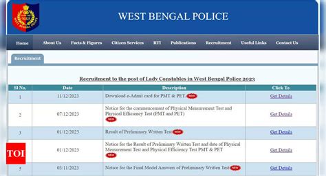 Wb Police Lady Constable Admit Card 2023 Out For Pet Pmt At Wbpolice