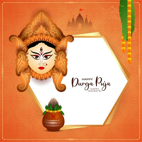 Happy Durga Puja And Happy Navratri Religious Indian Festival