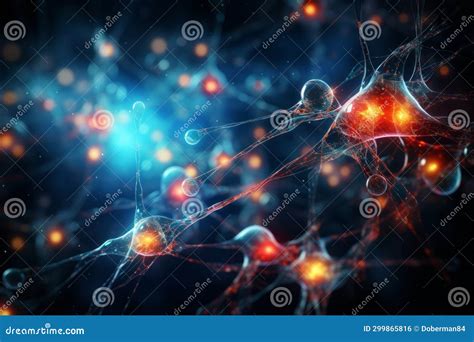 Neural Networks Of The Human Brain 3d Illustration Of Abstract Nerve