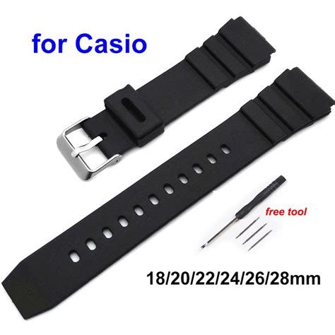 สายนาฬิกาข้อมือ ยางซิลิโคนนิ่ม สําหรับ Casio G Shock Band 18 มม 20 มม