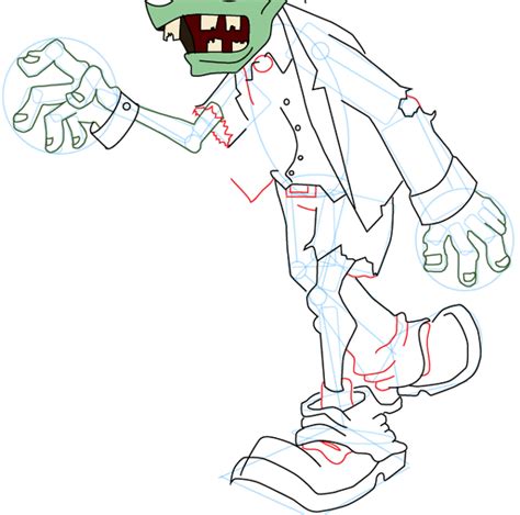 How To Draw Zombie From Plants Vs Zombies Game With Easy Step By Step