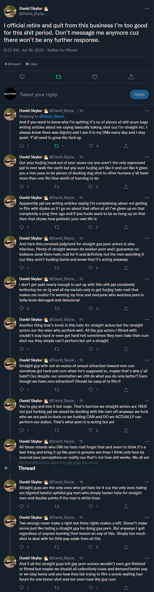 🏳️‍🌈 Menofpornblog On Twitter David Skylar Is Done With Gay Porn I