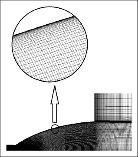The Grid With 95400 Computational Cells And Nozzle Wall Close Up View