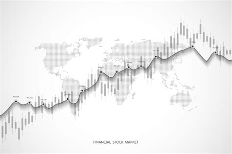 비즈니스 및 금융 개념 보고서 및 회색 배경에 대한 투자에 대한 주식 시장 그래프 또는 외환 거래 차트 벡터 일러스트레이션 0명에 대한 스톡 벡터 아트 및 기타 이미지